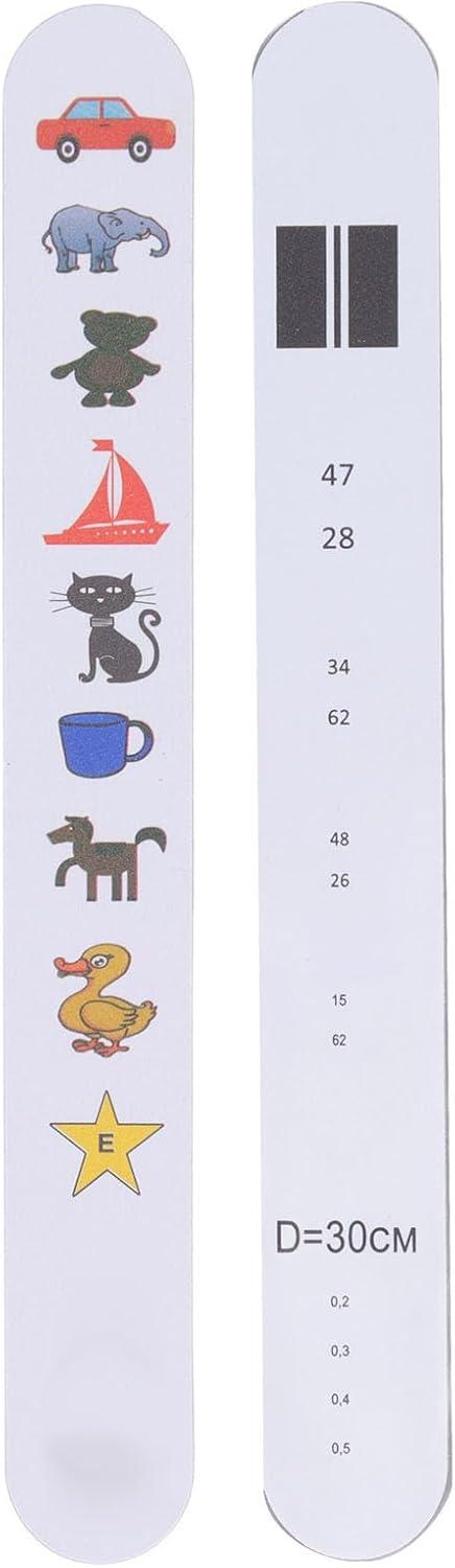 Vision Optometry Test Card | Cartoon Eye Chart & Fixation Rod for ...