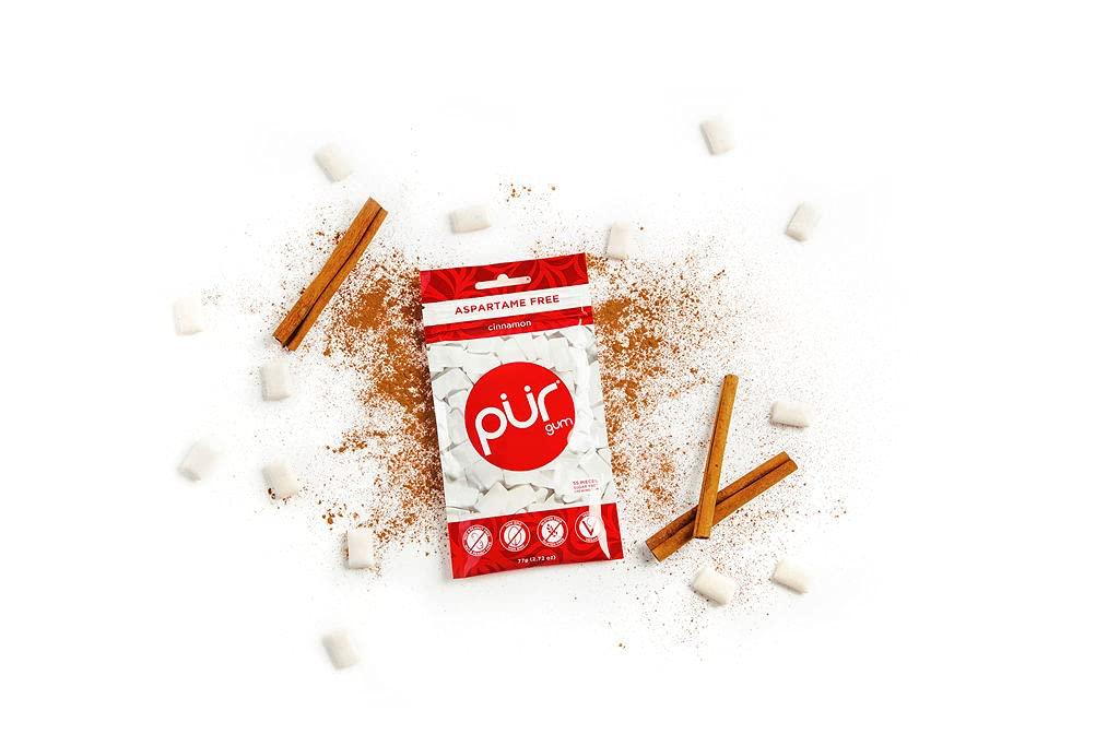 PUR Gum Cinnamon Flavor - Sugar-Free, Vegan, Keto, Gluten-Free - 55 ...