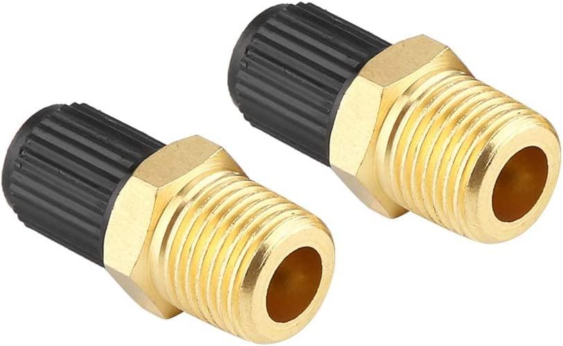 KIMISS 2Pcs 1/8 NPT MPT Car Tire Inflating Valve - ABS + Brass Air ...