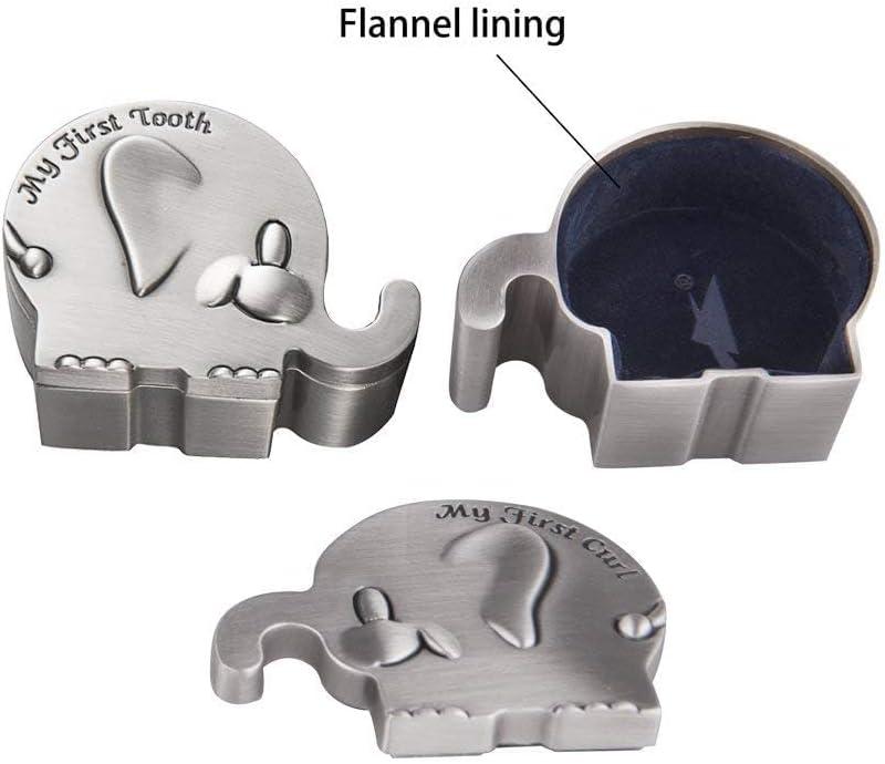 Feyarl Engraved Elephant Keepsake Box for Kids - First Curl and Tooth ...