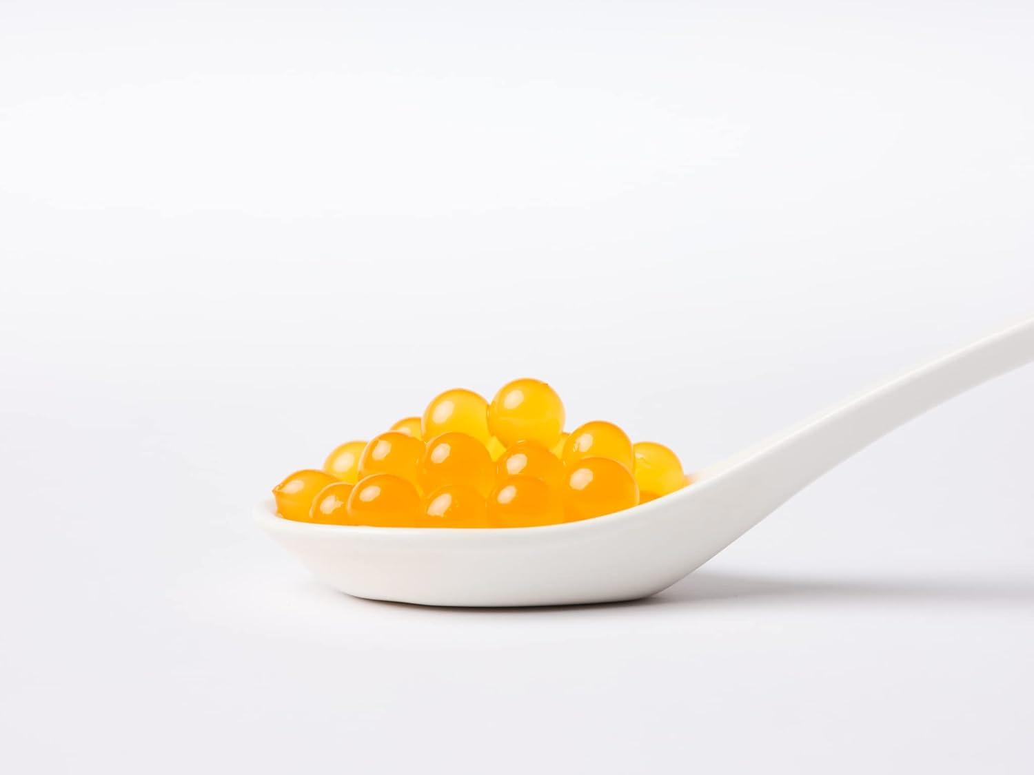 Oboba Popping Boba - Peach Flavor Filled Fruit Pearls for Bubble Tea ...