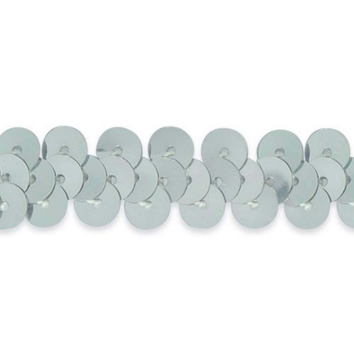 Silver Metallic Stretch Sequin Trim - 1 Row 3/8 - 20 Yard Cut | Buy Now ...