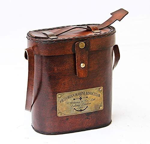 Nautical Design Antique Victorian Marine Brass Leather Binocular Sailor ...