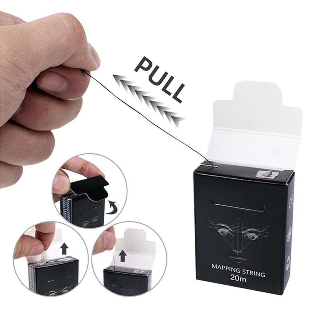 XIAOYU Brow Mapping String for Microblading - Pre-Inked 10m 6pcs Black ...