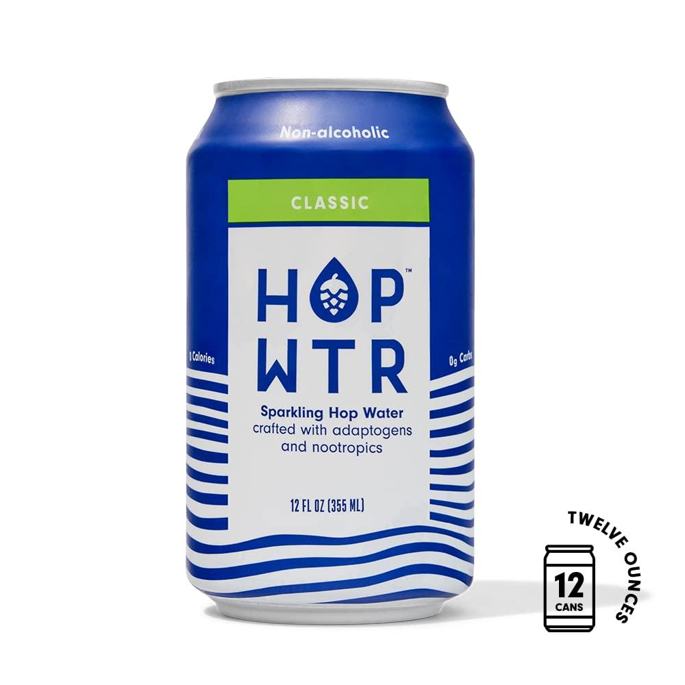 HOP WTR Sparkling Hop Water Classic (12 Pack) - Non-Alcoholic Beverage ...