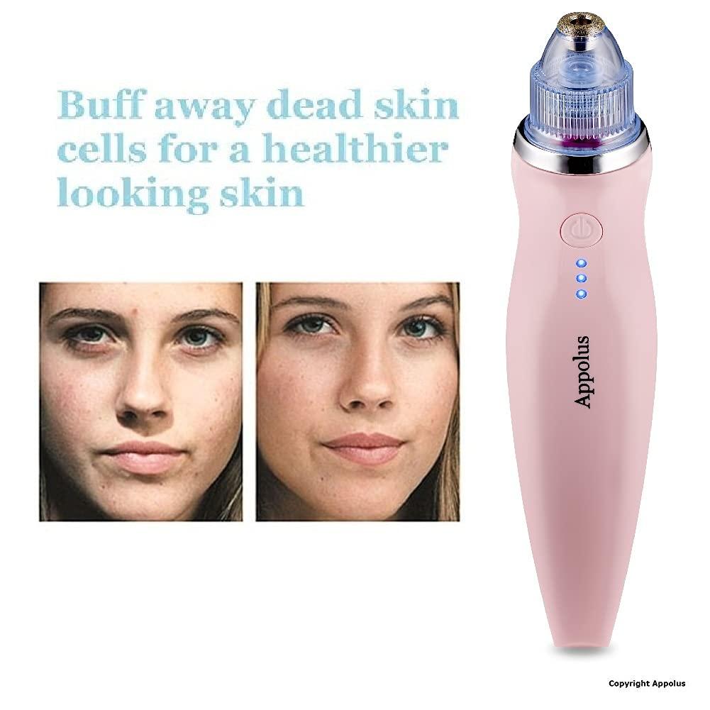 Appolus Premium Diamond Microdermabrasion Machine for Flawless Skin - 2 Diamond Tips - 5 Heads ...