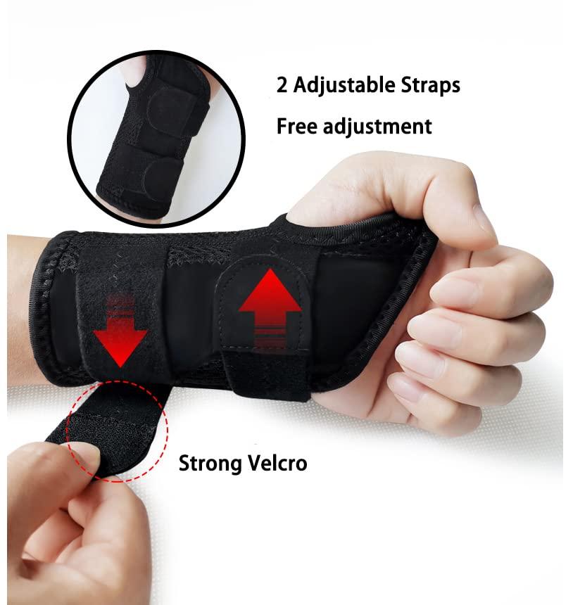 HYCOPROT Adjustable Wrist Supports Brace with 2 Metal Straps for Men ...