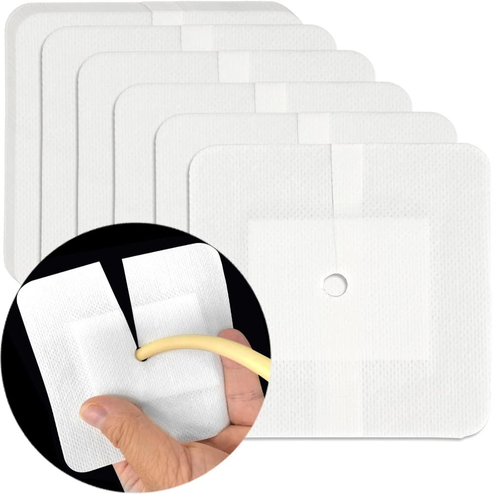 Split Drain Adhesive Bandage for Feeding Tube and PD Catheter - 4x4 ...