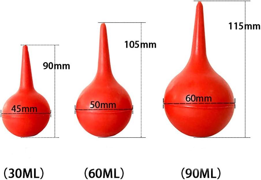 3pcs Red Rubber Ear Washing Squeeze Bulb Set - 30ml, 60ml, 90ml ...