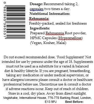 Rehmannia Root HPMC Capsules 980mg Maintain Hair Colour Prevent Grey ...