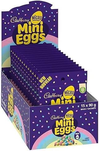 Cadbury Micro Mini Eggs Chocolatey Candy Eggs 90 g (Pack of 15) Micro ...