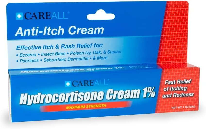 CareALL 1% Hydrocortisone Cream 1oz Tube - Maximum Strength for Itching ...