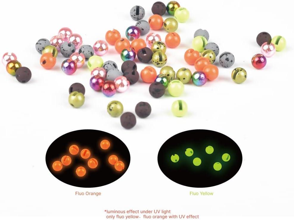 MUUNN Tungsten Slotted Beads 150pcs - 12 Colors/13 Sizes Fly Tying ...