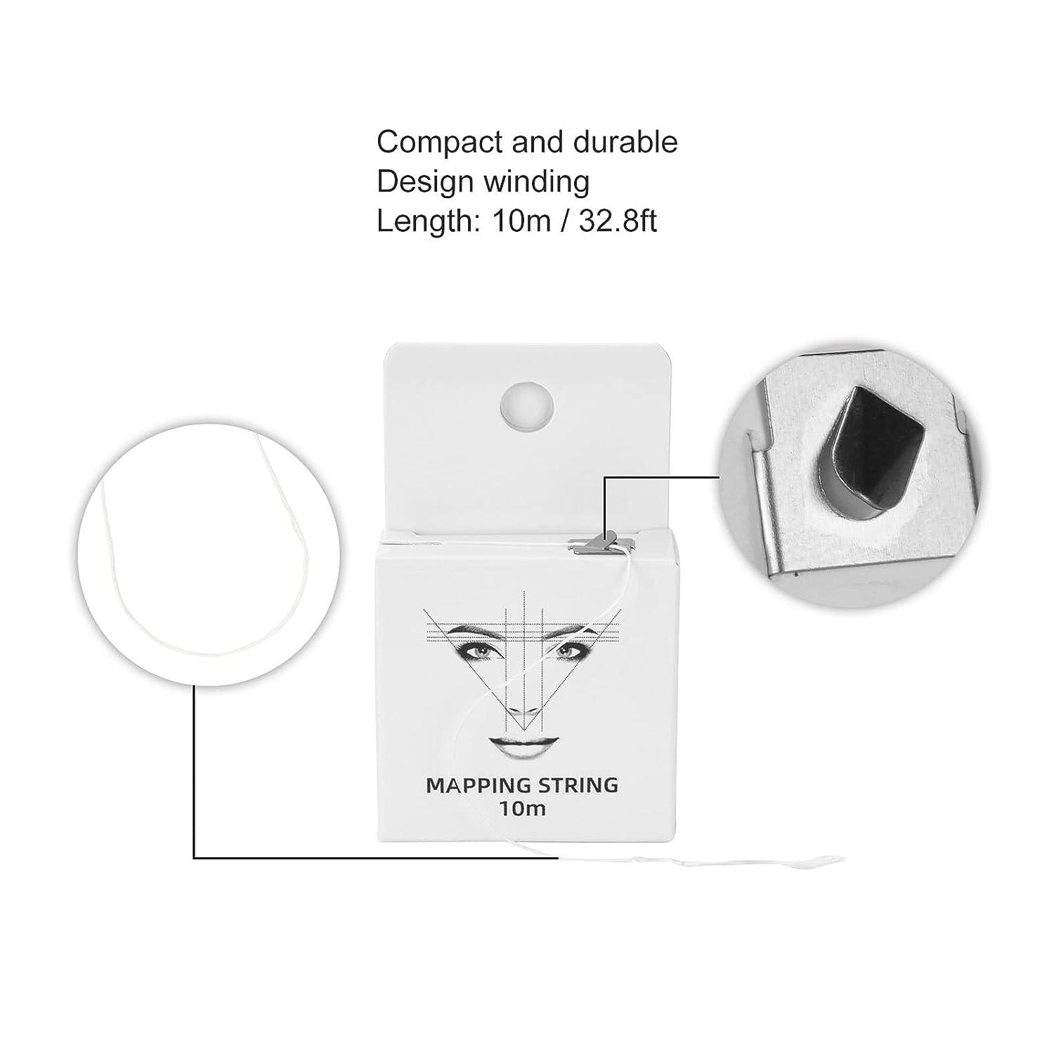 3pcs 32.8ft Microblading String Set - Black/White/Pink | Pre-Inked Mapping String for Eyebrow ...