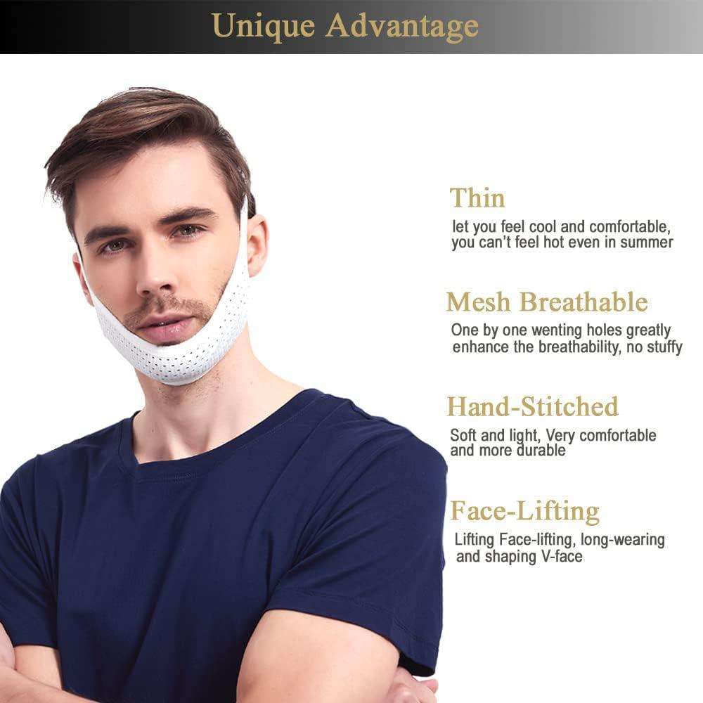 2 Pack Black & White Mesh CPAP Chin Strap Set | Adjustable Anti-Snoring ...