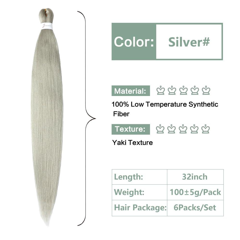 Easy Braid Pre-Stretched Braiding Hair - 32 Inch 6 Packs in Ginger ...