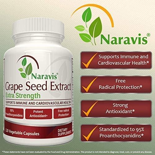 Grape Seed Extract 400mg - 95% Polyphenols Proanthocyanidins - 120 ...