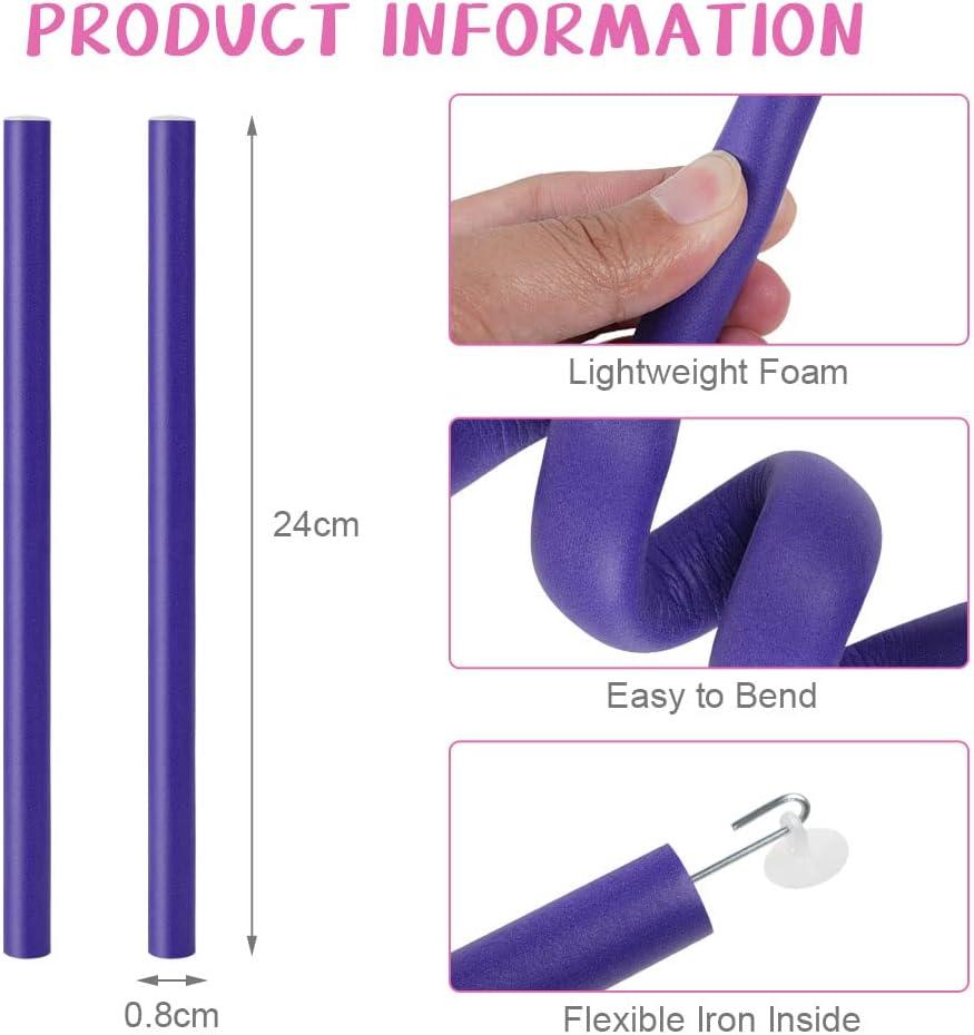 AOOWU 10 Pcs Flexi Rods for Hair Heatless Hair Rollers Bendy Foam ...