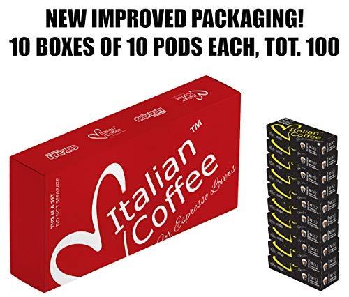 100 Italian Coffee Pods for Nespresso Machines - Ristretto and Regular ...