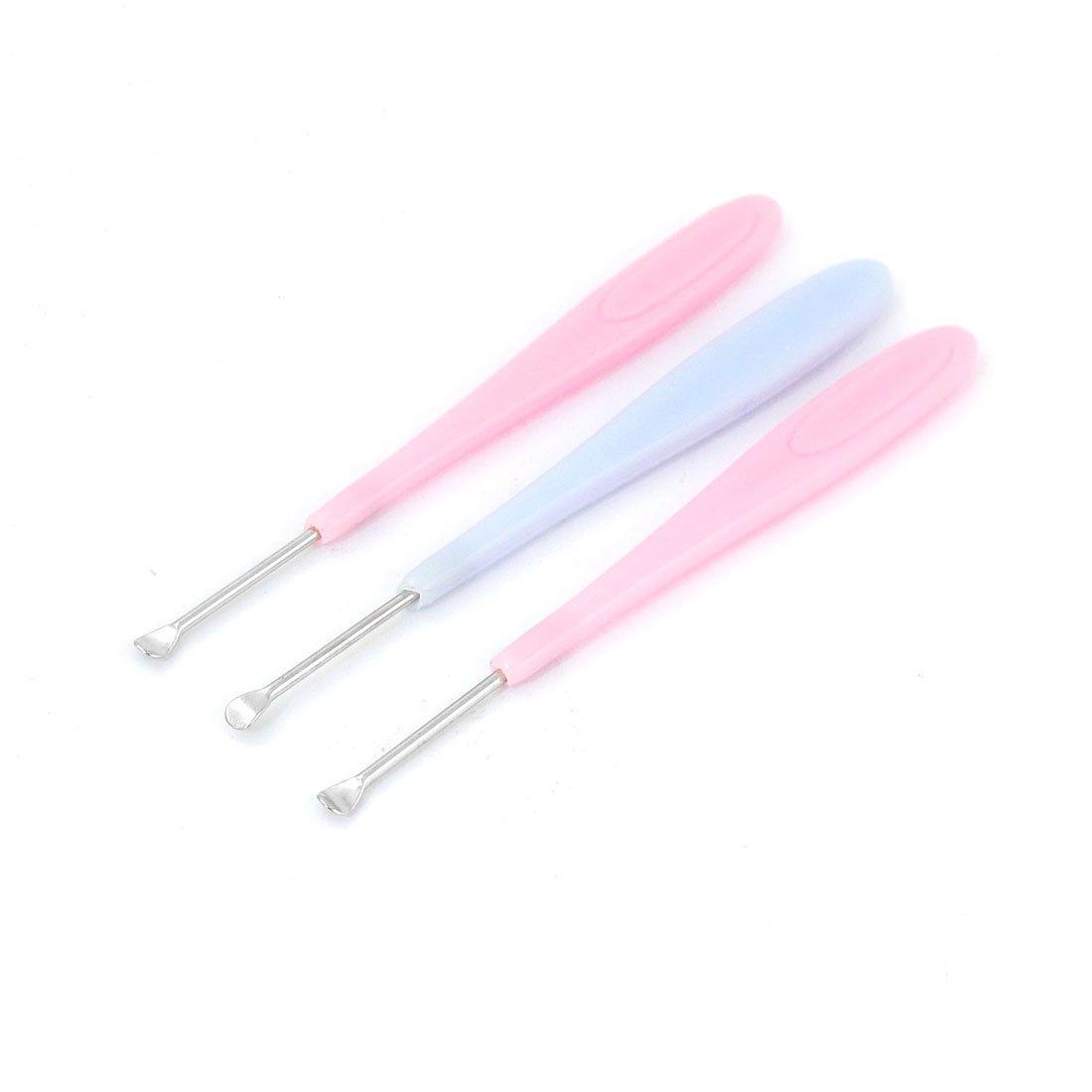 3 Pcs Pink Pale Blue Ear Wax Curette Earpick with Plastic Handle ...