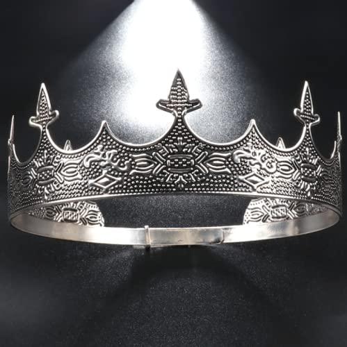 JORCEDI Crown Hair Jewelry - Royal King Diadem for Men, Metal Big ...