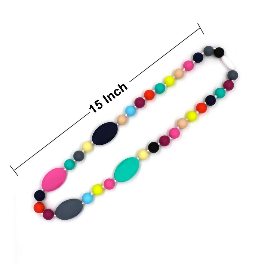 Silicone Teething Necklace for Mom and Baby - Nursing Necklace for ...