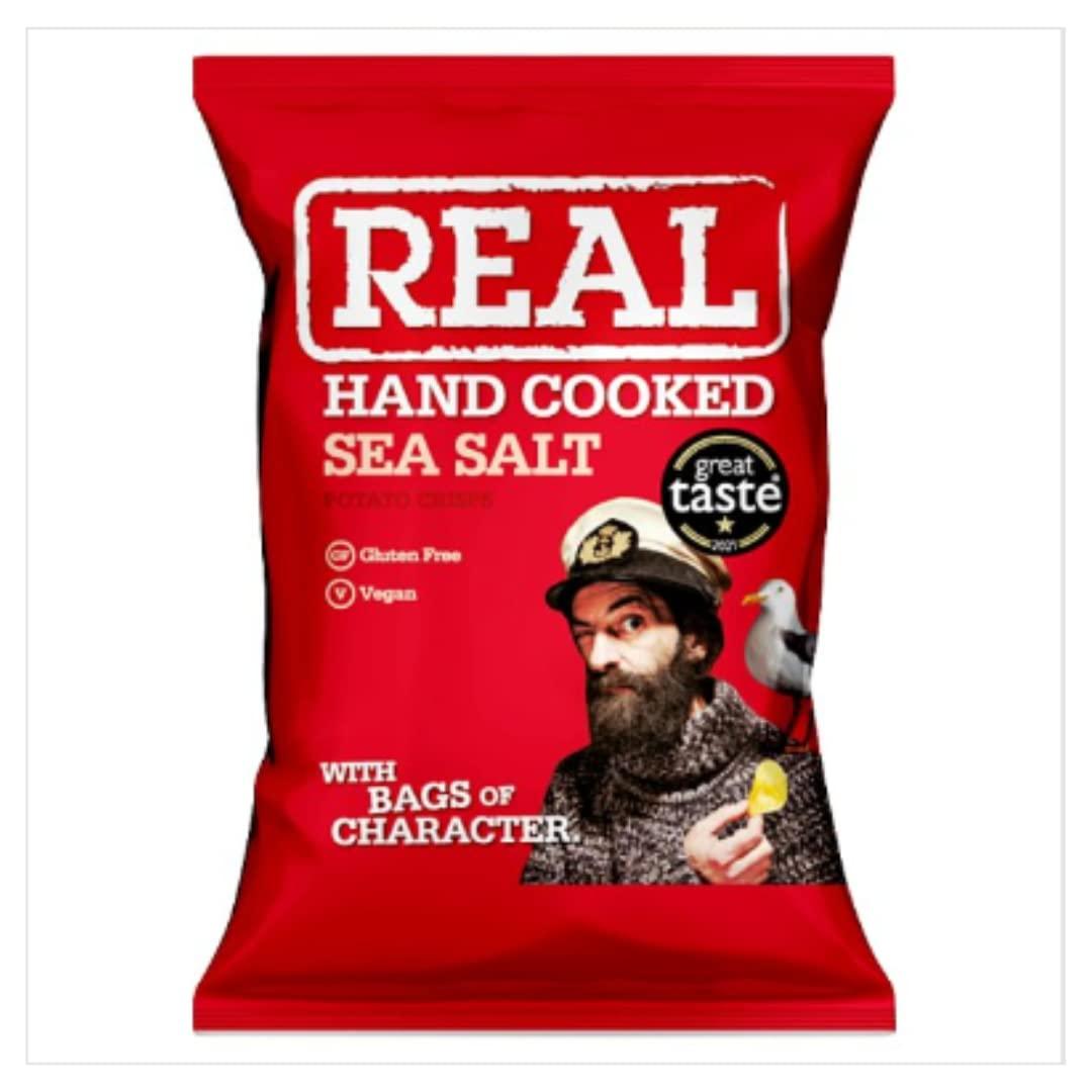 REAL Hand Cooked Sea Salt Potato Crisps 45g x Case of 18 | Buy Now with ...