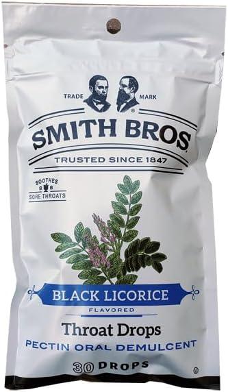 Sore Throat Lozenges with Pectin - Smith Brothers Black Licorice Flavor ...