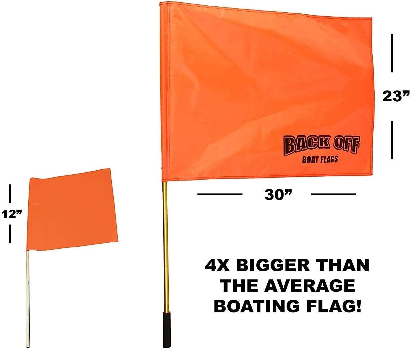 Giant Orange Boating Safety Flag with Pole - Universal Flag for Water ...