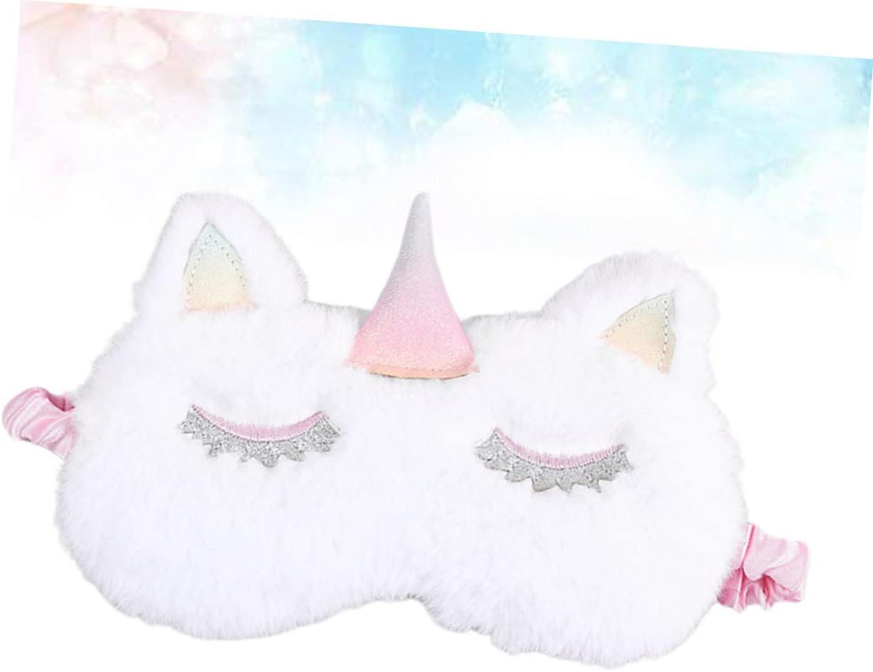 FRCOLOR Trumpet Embroidered White Sleeping Mask - Cute Masquerade Eye ...