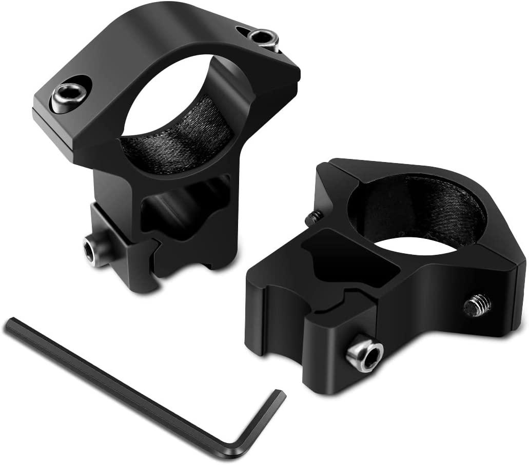 Modkin 11mm Dovetail Scope Mounts - 1'' High Profile for Airguns & .22 ...