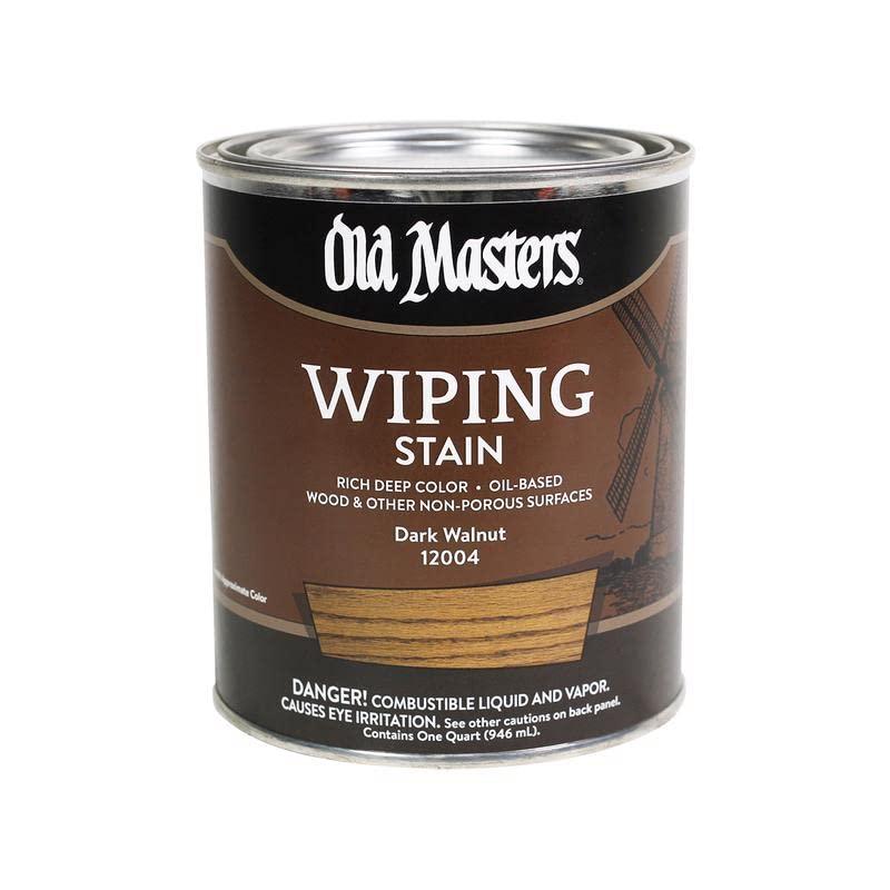 Old Masters Dark Walnut Oil-Based Wiping Stain 1 qt - Semi-Transparent Finish for Wood Projects ...