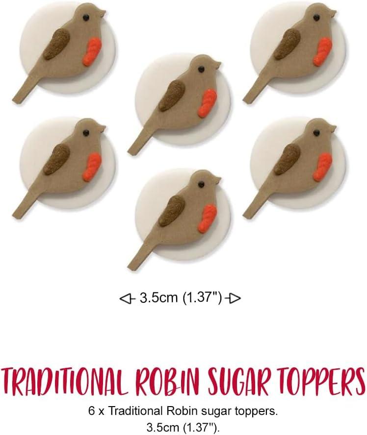 Anniversary House Christmas Robin Edible Cake Decorations Handcrafted ...