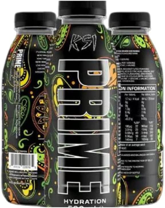 Prime Hydration KSI Limited Edition 500ml - Orange & Mango Mixed ...