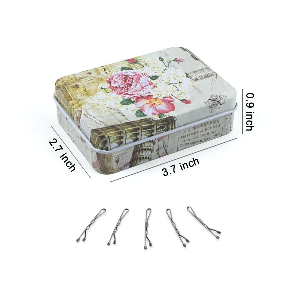 200 Mini Silver Bobby Pins in Cute Case - 1.38 Inch Small Hair Pins for ...