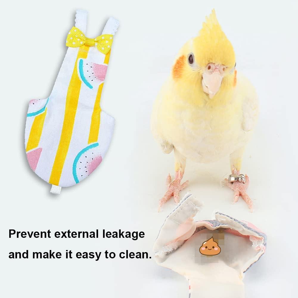 Bird Diaper Adjustable Watermelon Pattern Bird Flight Suit Washable ...