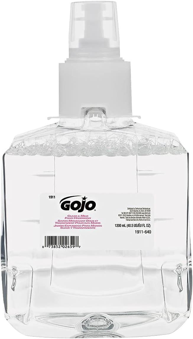 GOJO 191102EA Clear & Mild Foam Handwash Refill - Fragrance-Free 1200mL ...