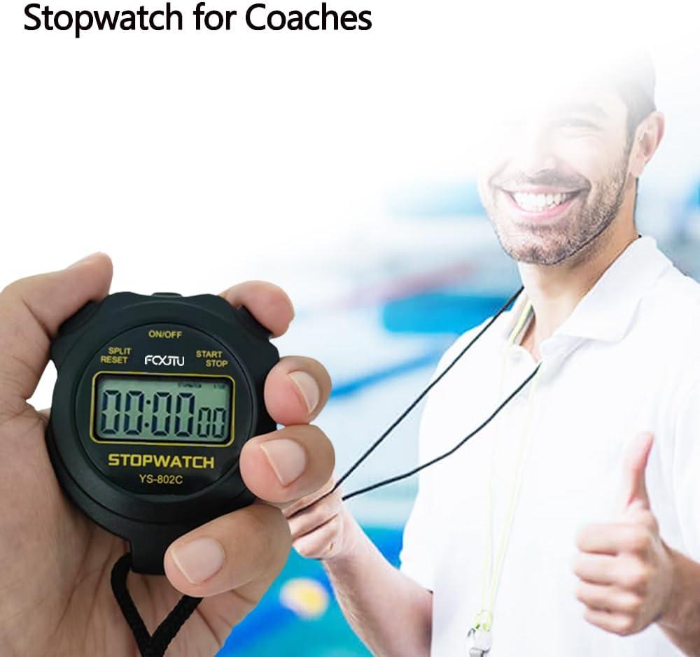 Fcxjtu Simple Digital Sports Stopwatch Timer - Silent Basic Operation ...