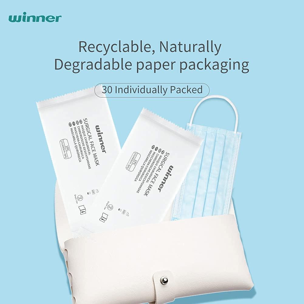 Winner Medical 3 Ply Individually Wrapped Face Masks - 30 Pcs/Box ...