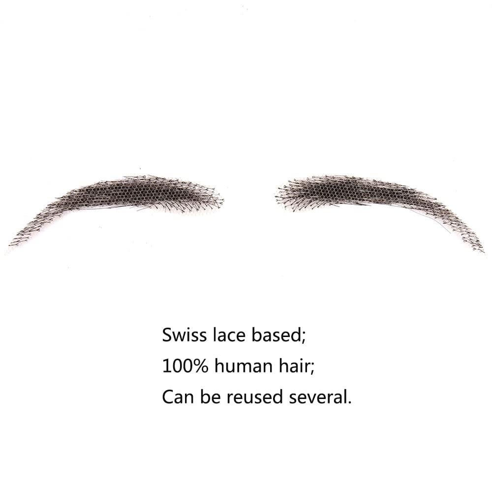 Handmade Crochet 100% Human Hair False Eyebrows - Realistic & Natural ...