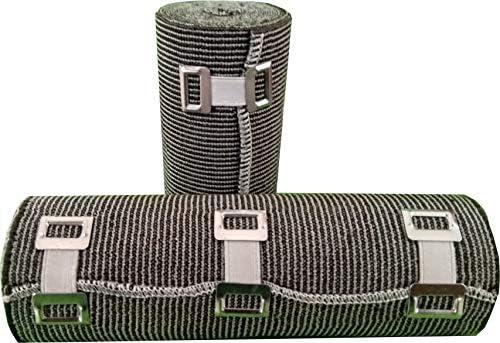 High Elastic Compression Bandage Wraps - 2 Sizes for Knee, Foot, Legs ...