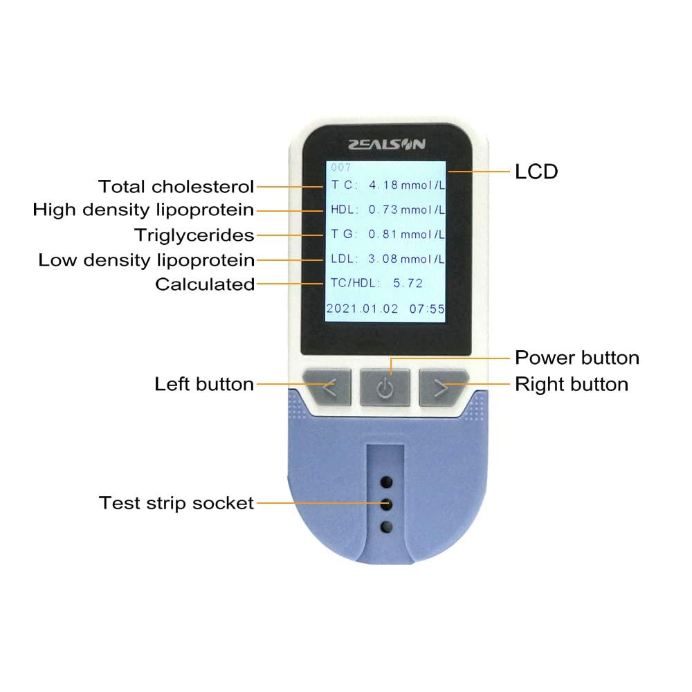 Lipid Test Meter Kit | Cholesterol, HDL, LDL, Triglycerides Monitor ...