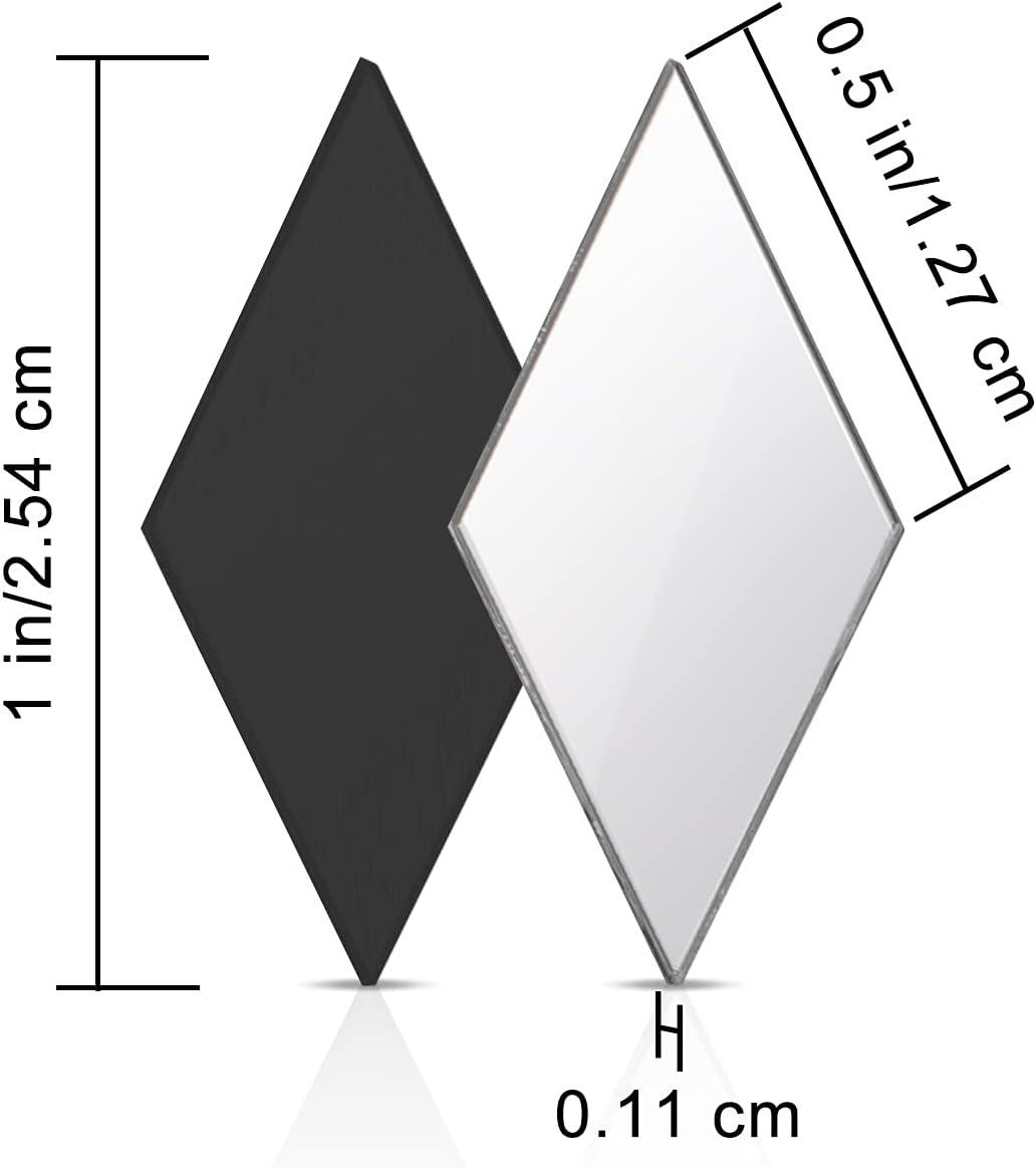 Geiserailie Diamond Shape Mirror Mosaic Tile Small Rhombus Mirror Mini ...