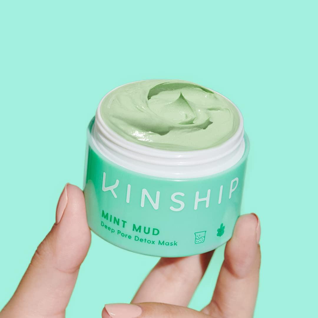 Kinship Mint Mud Deep Pore Detox Mask - 2 oz - Bentonite & Kaolin Clay ...