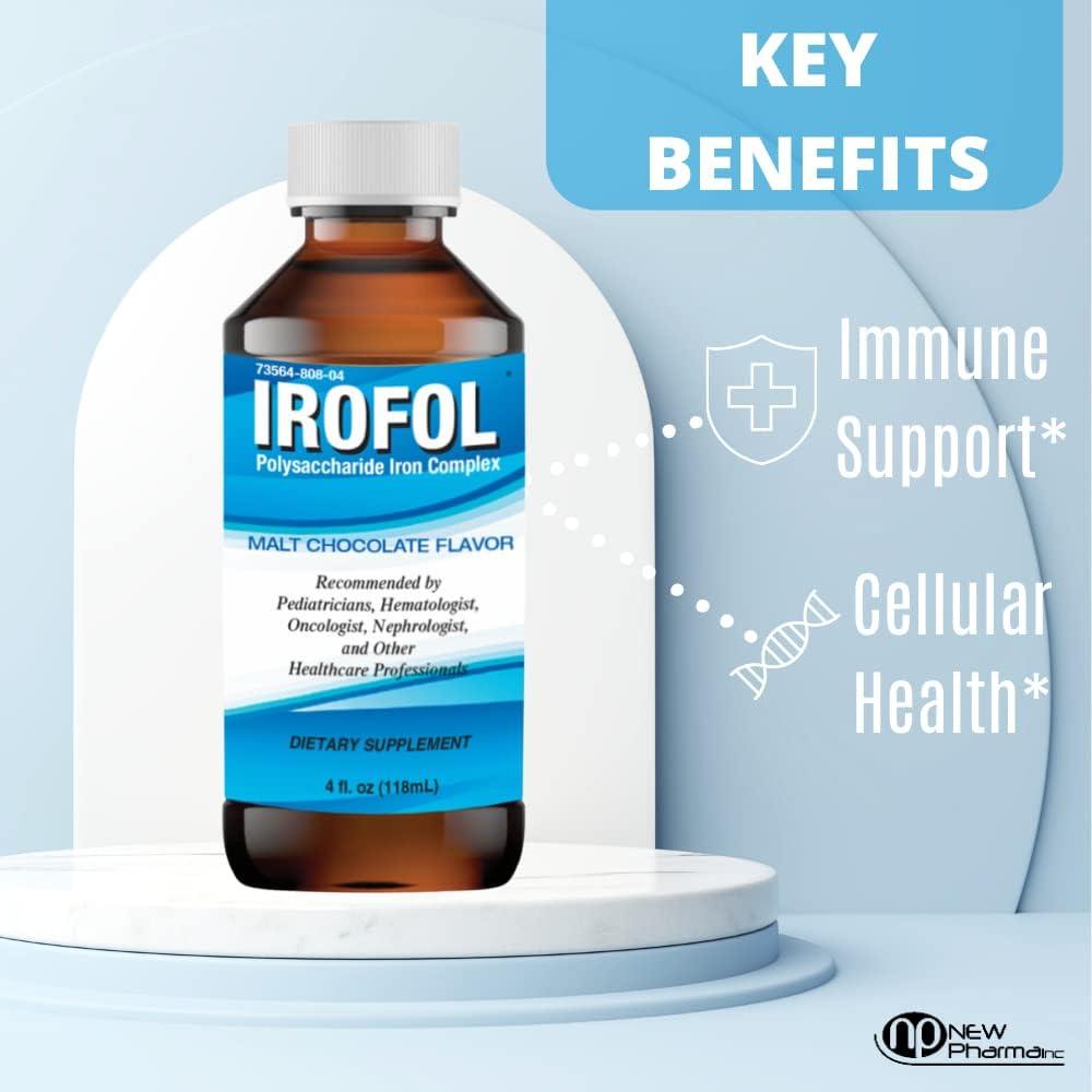 IROFOL High Potency Liquid Iron Supplement | Malt Chocolate Flavor | 4 ...