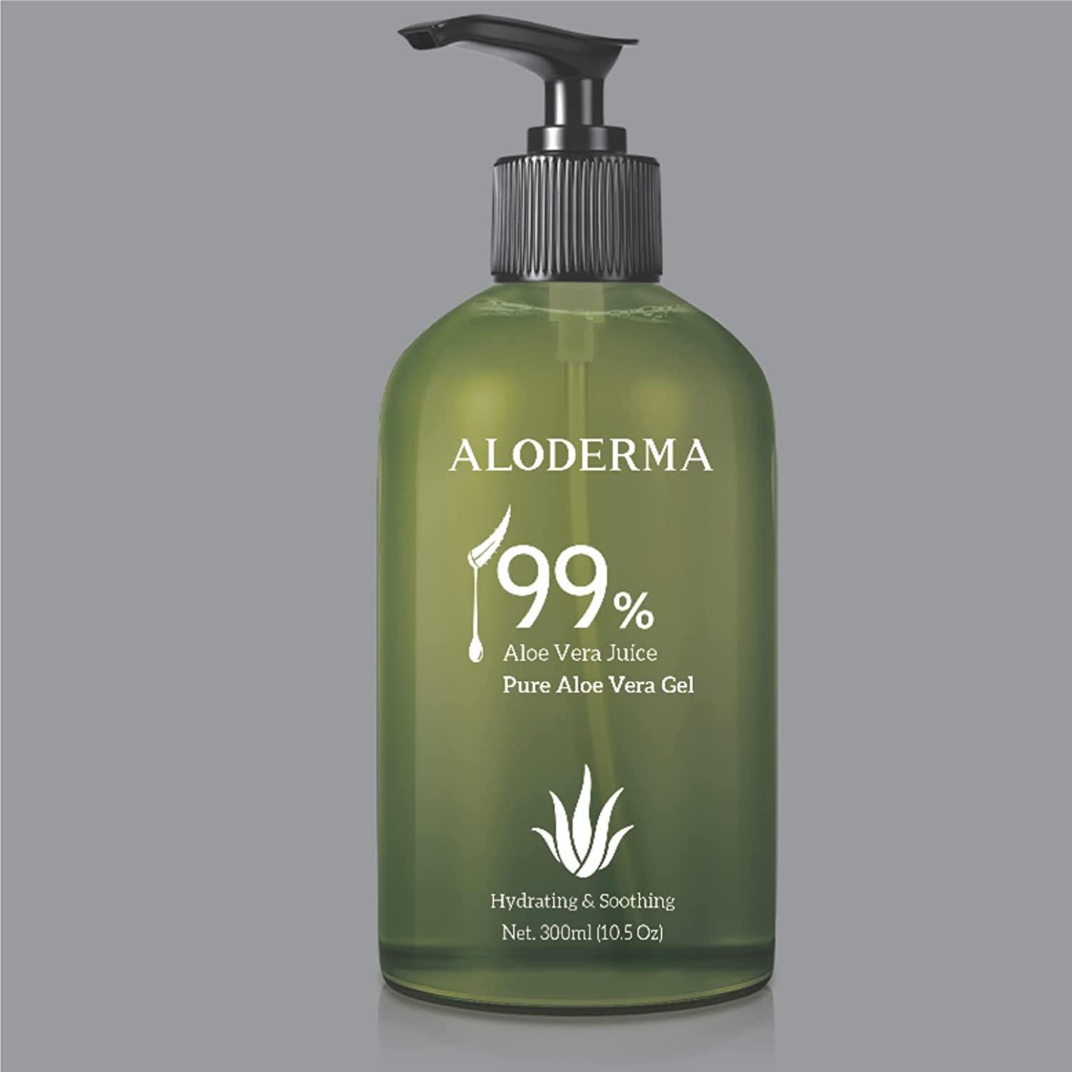 Aloderma 99% Organic Aloe Vera Gel | 300g (10.6 oz) | Bottled within 12 ...