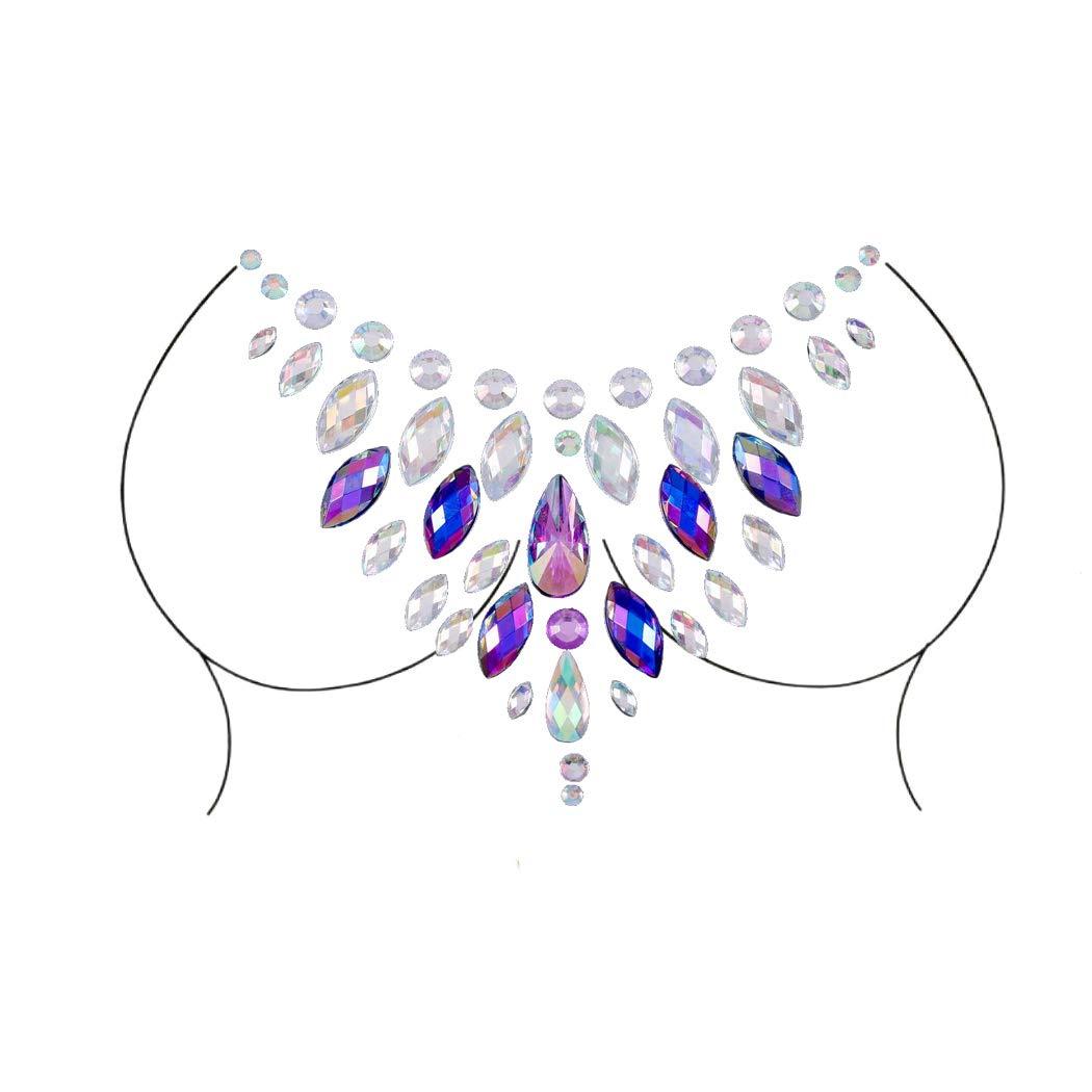 Chicque Rhinestone Face Gems & Chest Jewels - 2PCS Set for Women and ...