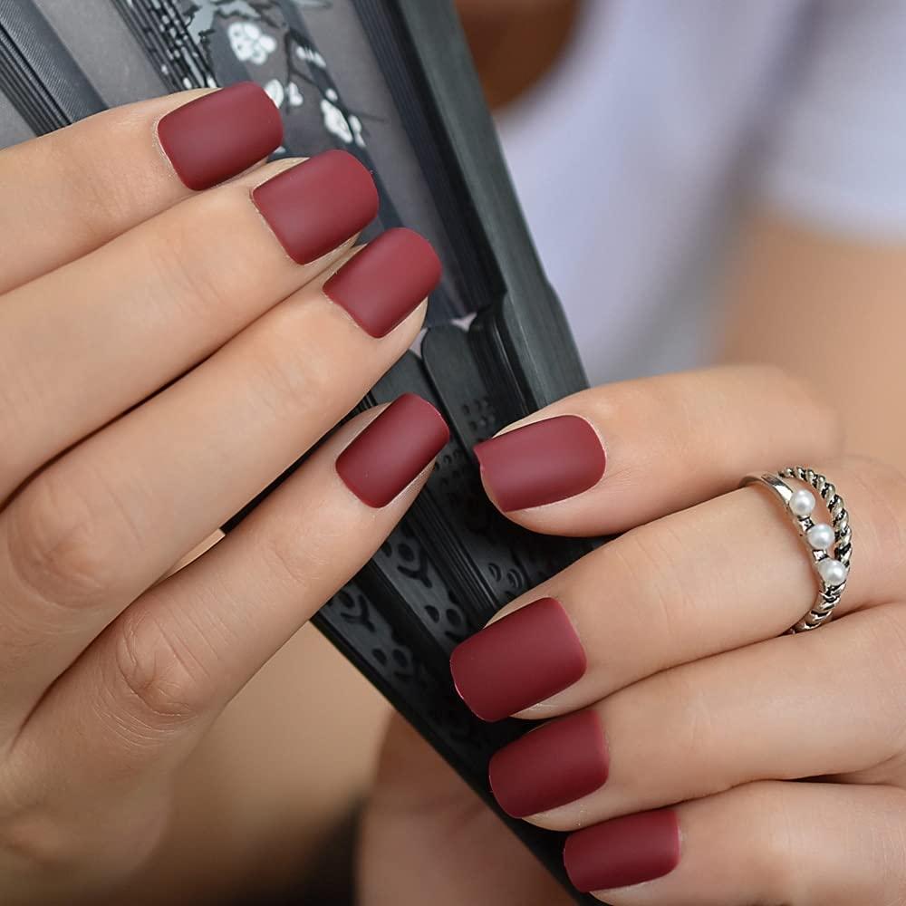 12 Packs Matte Press On Nails - 240 pcs Solid Color Fake Nails Supplies ...