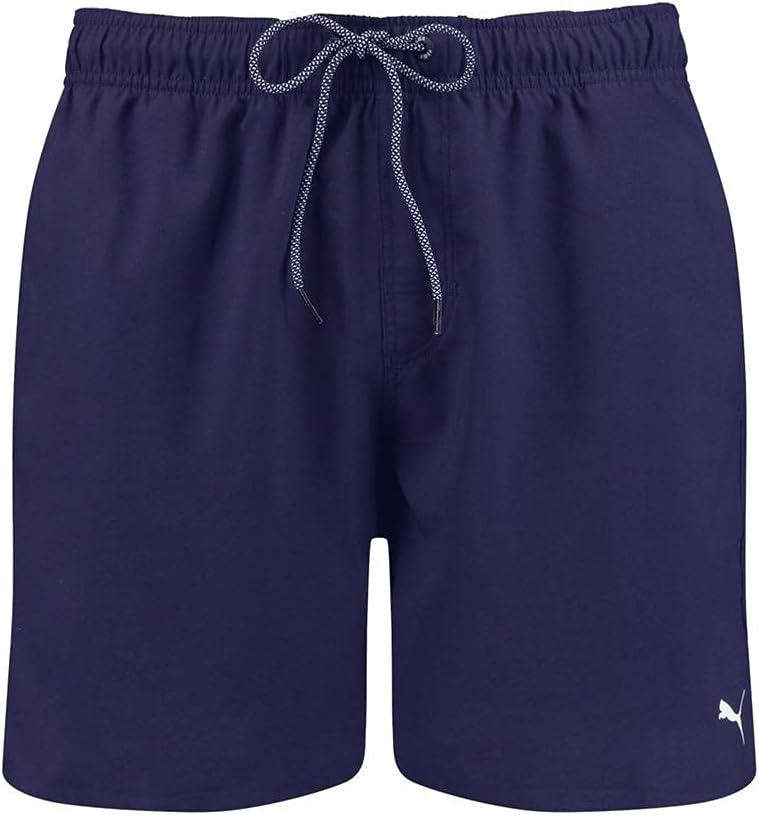 PUMA Men's Mid Length Swim Trunks - Navy Visible Drawstring Shorts for ...