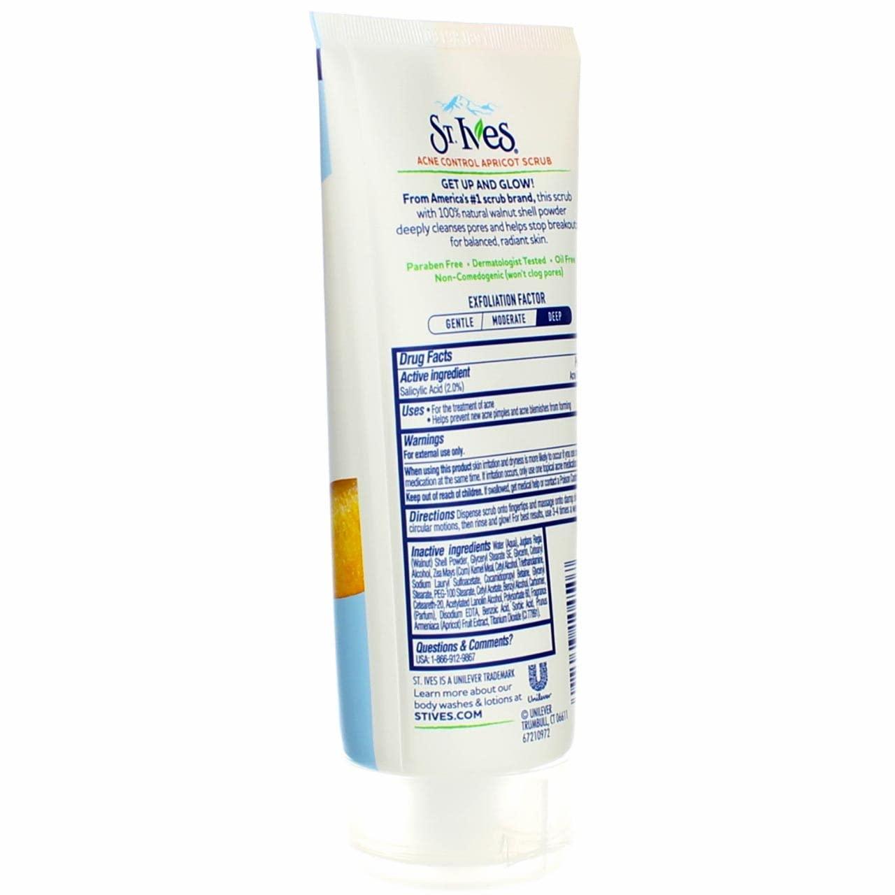 St. Ives Acne Control Face Scrub 6 oz - Apricot | Gentle Exfoliation ...